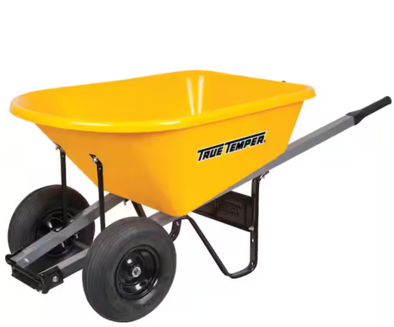 True Temper Dual Wheel Wheelbarrow